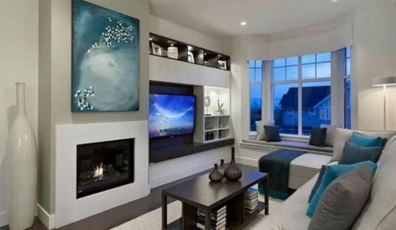 Diseño de interiores elegante en azul — Arkiplus